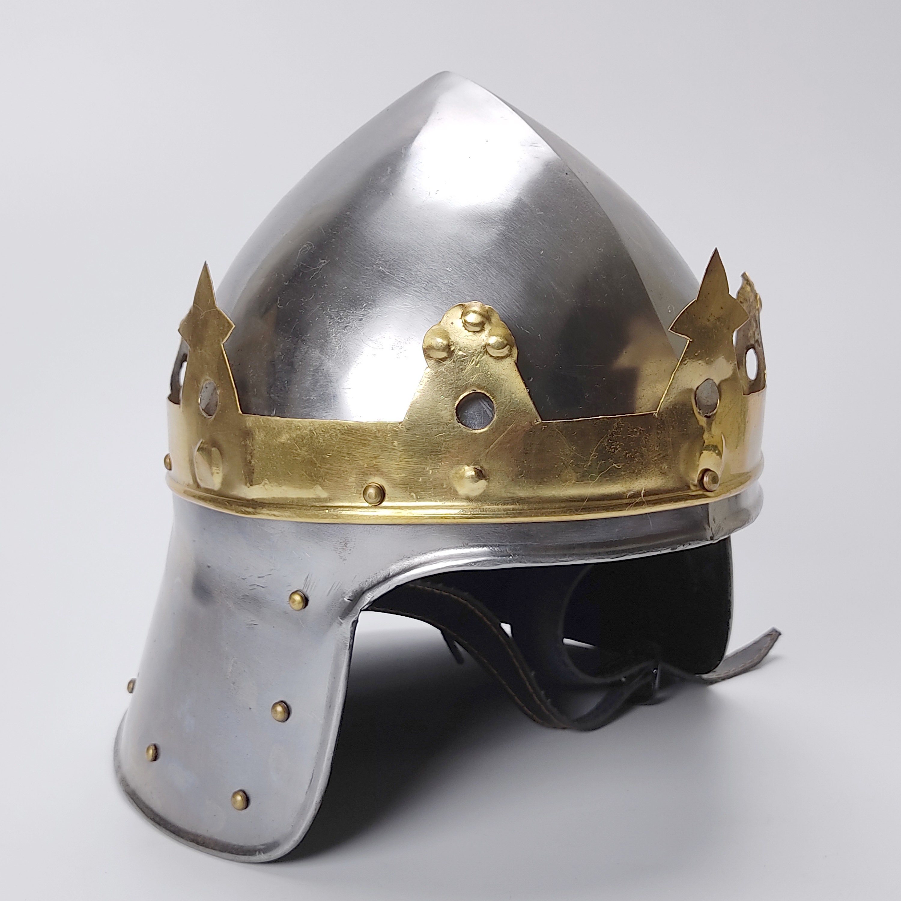 Medieval King Helmet Battle Warrior Steel Helmet Decorative Armor ...