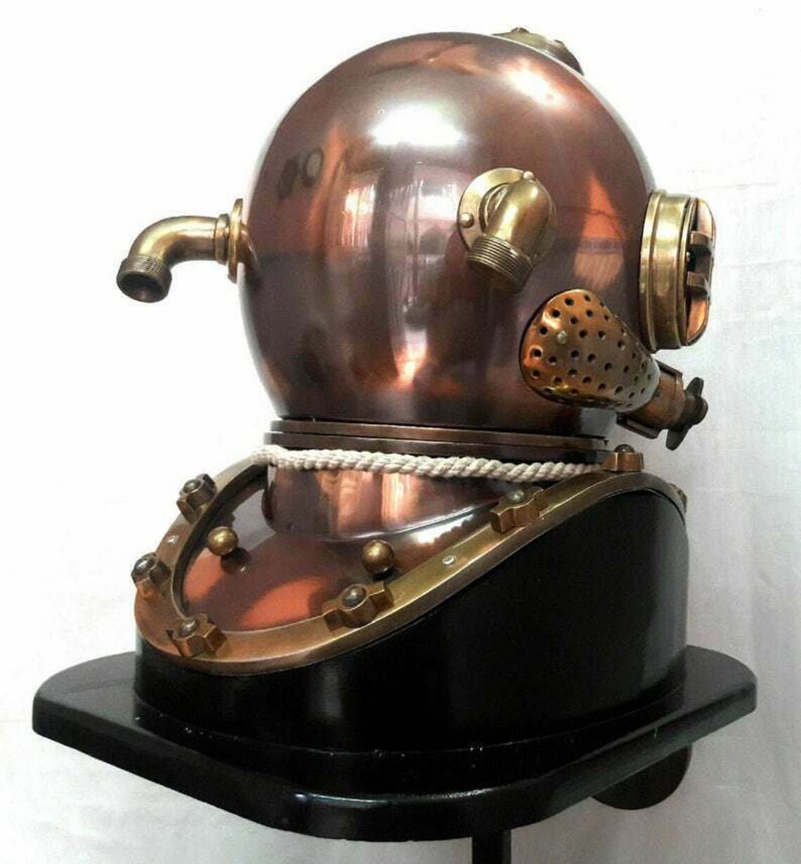 Brown Marine Diving Helmet US Navy Mark V Diving Helmet Deep Sea Scuba ...