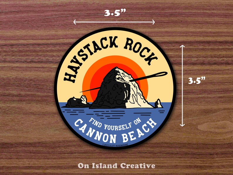 Cannon Beach Haystack Rock Sticker - Etsy