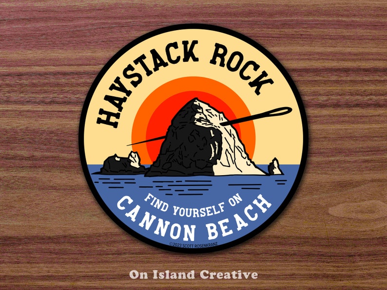 Cannon Beach Haystack Rock Sticker - Etsy