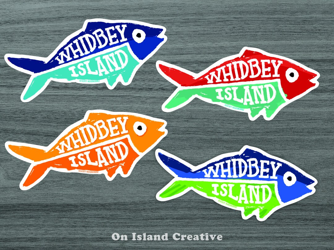 Whidbey Island Fish Sticker - Etsy