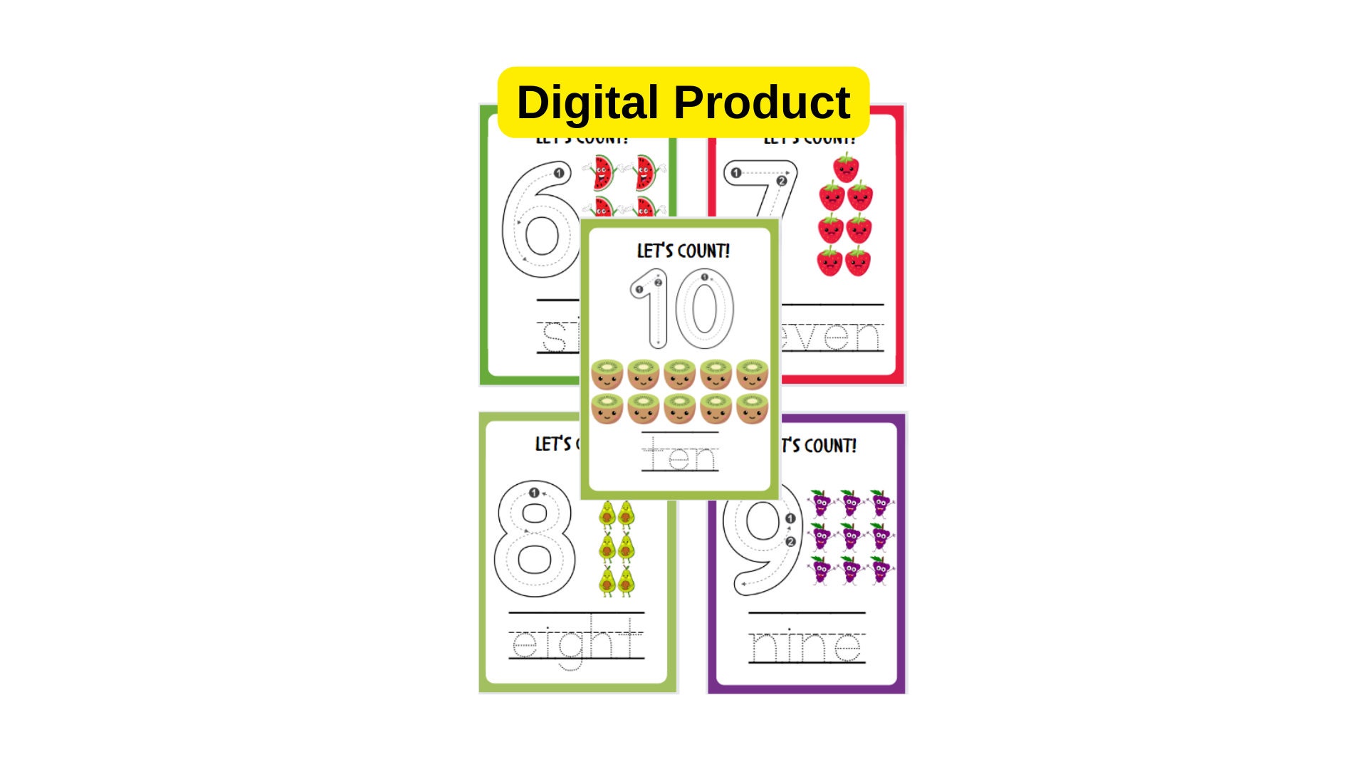 Number Flash Cards 1-10, Count to 10, Preschool Counting Flash Cards ...