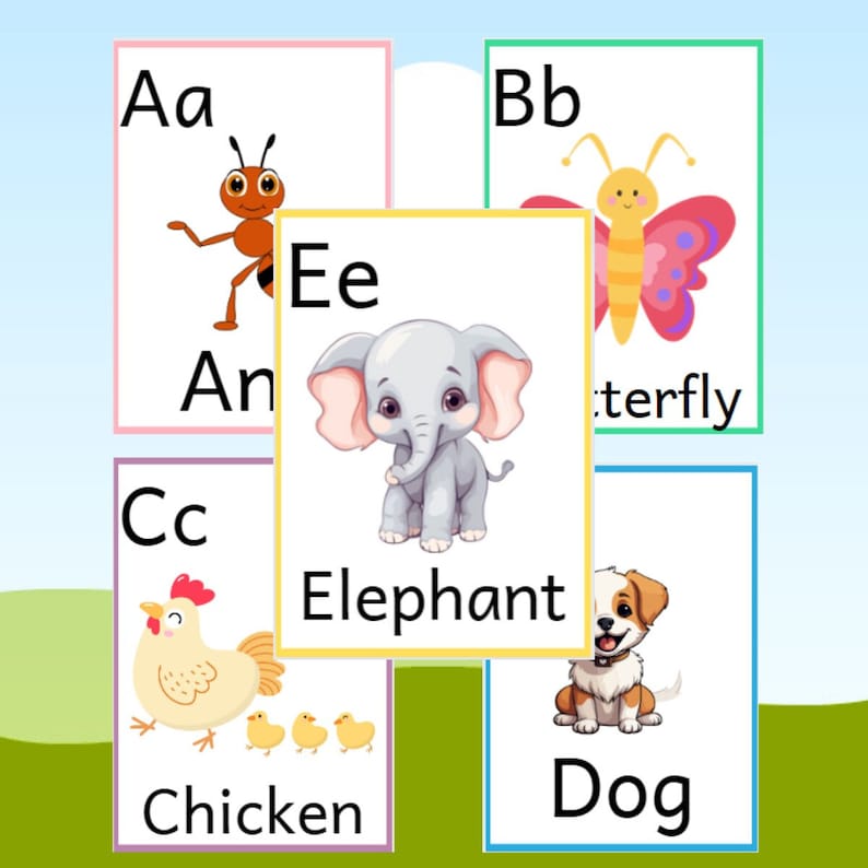 Printable Alphabet Flash Cards, Classroom Decor, Toddlers Preschool ...
