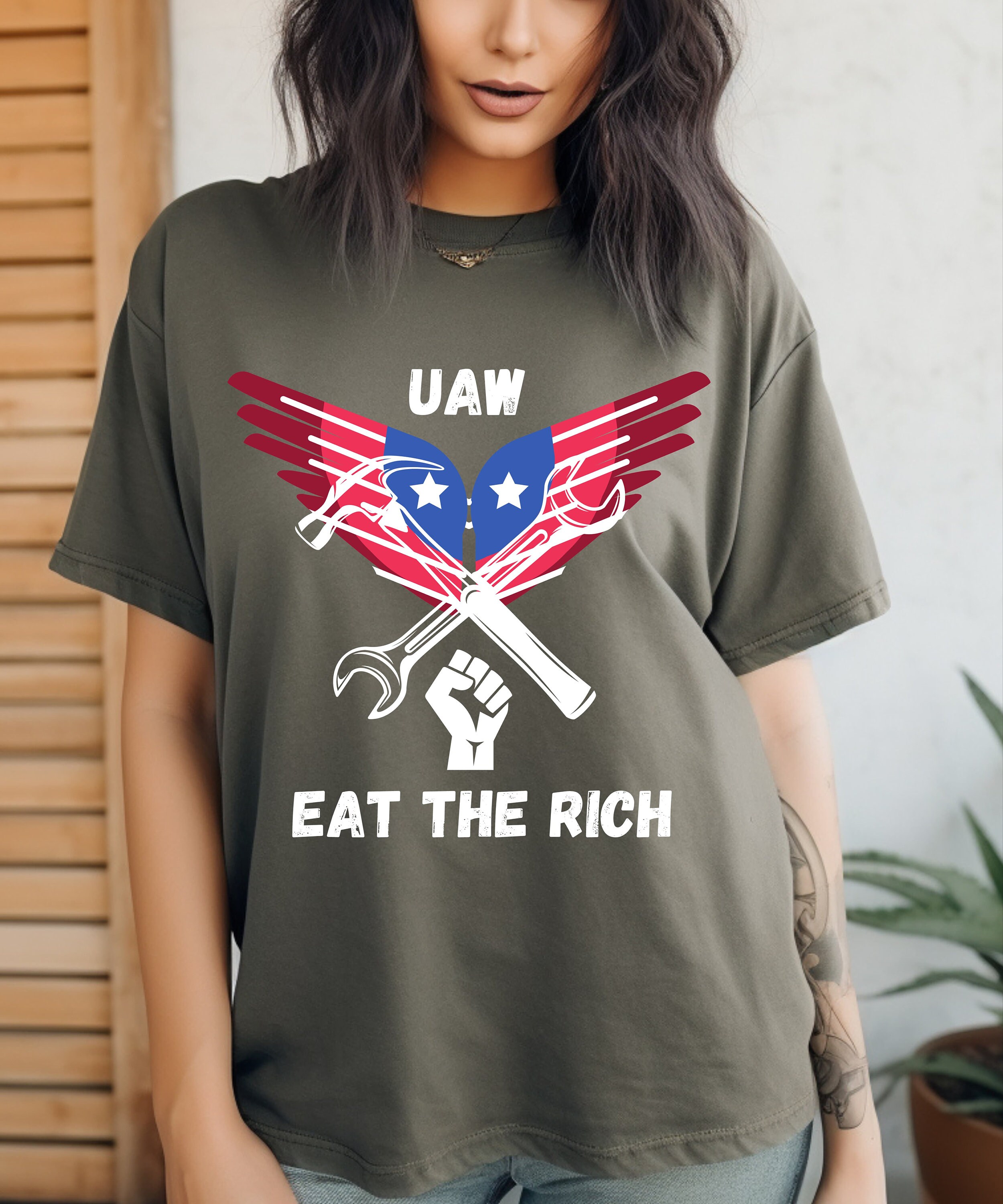 Uaw Eat the Rich UAW Strong UAW Proud Union Vintage US Flag - Etsy