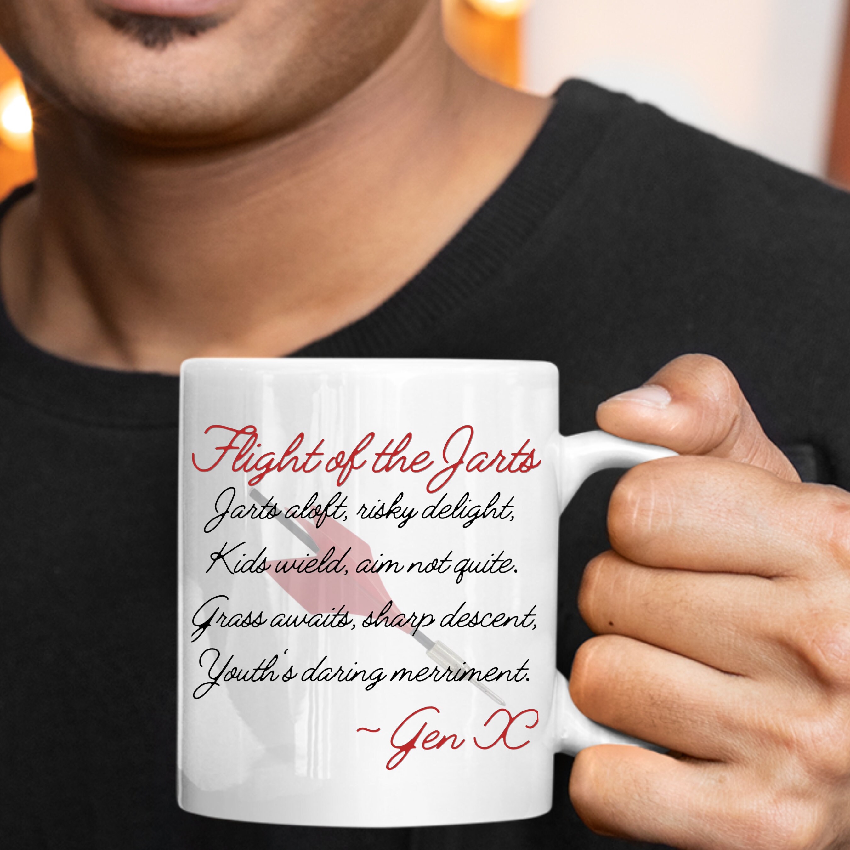 Gen X Flight of the Jarts Mug Original Jart Poem, Cursive, Gen X Humor ...
