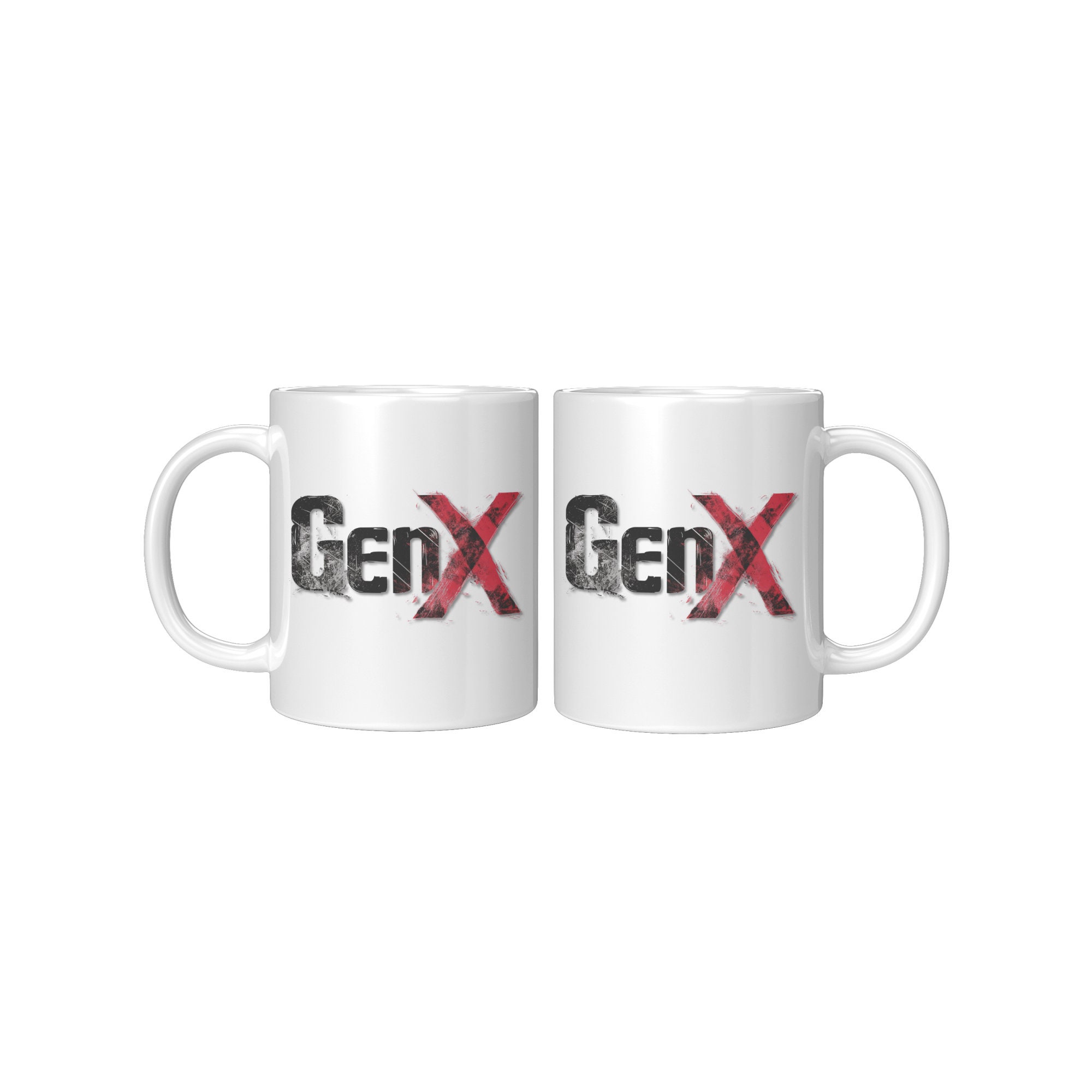 Edgy Black and Red Gen X Logo Mug - Generation X Gift, Gen X Mugs ...