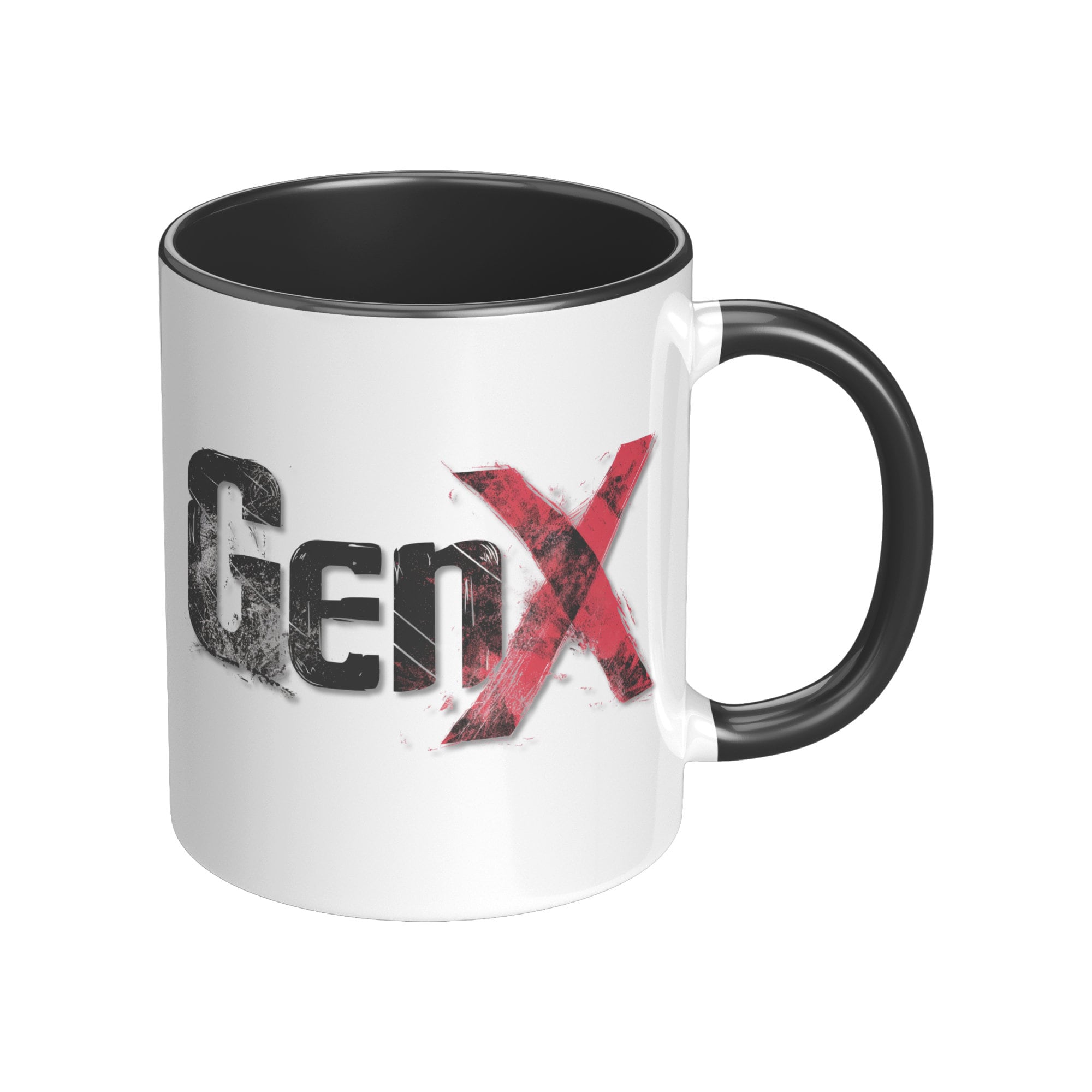 Edgy Black and Red Gen X Logo Mug - Generation X Gift, Gen X Mugs ...