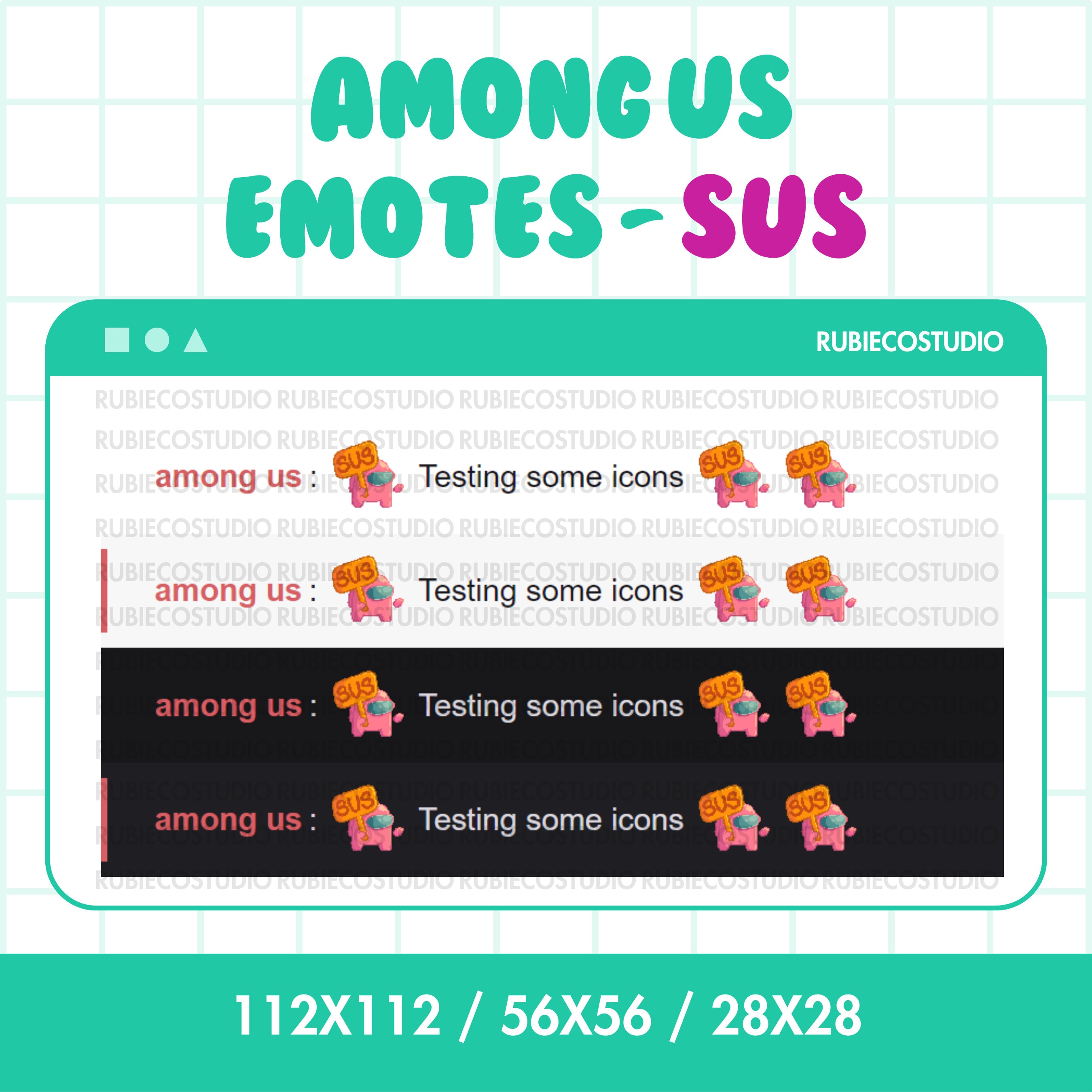 Among Us Inspired Twitch Emote SUS Discord Emotes Cute Kawaii Emotes - Etsy