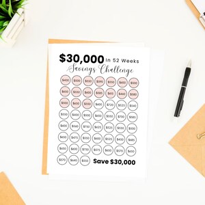 30K Savings Challenge Printable | 30,000 Savings Challenge in a Year ...