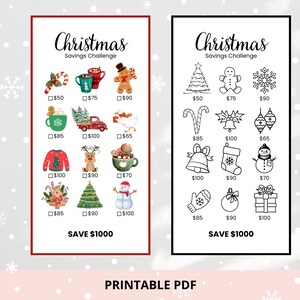 1000 Christmas Savings Challenge Printable A6 Money Saving Challenge ...