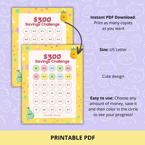 300 Savings Challenge Printable Money Saving Challenge 30 Days ...