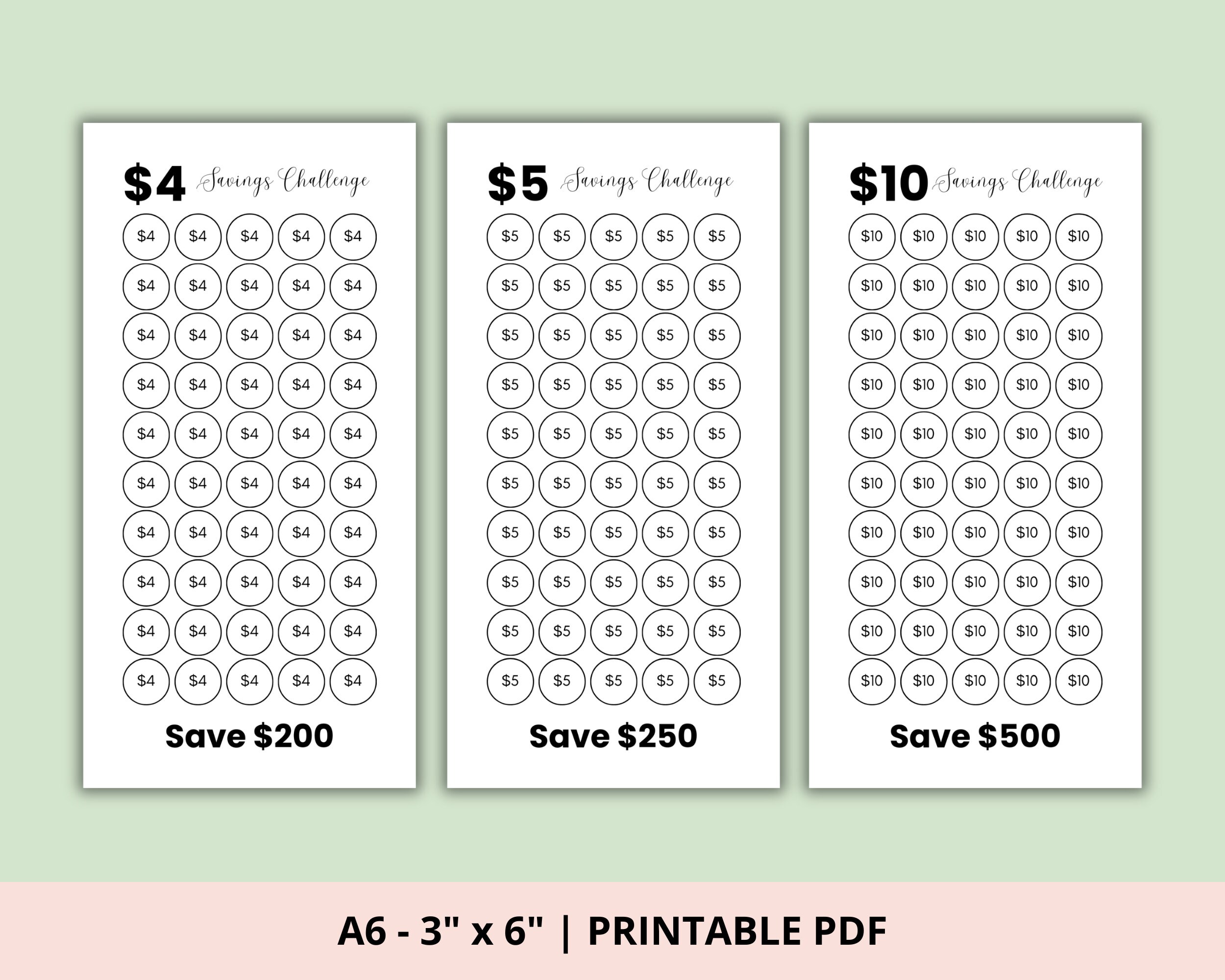 Low Income Savings Challenge Bundle Savings Trackers Low Income Money ...