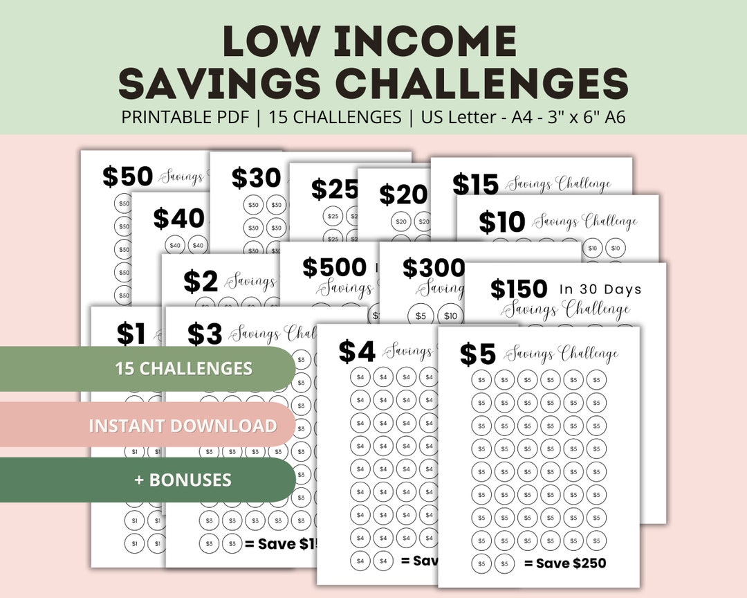 Low Income Savings Challenge, Savings Trackers - Low Income Money ...