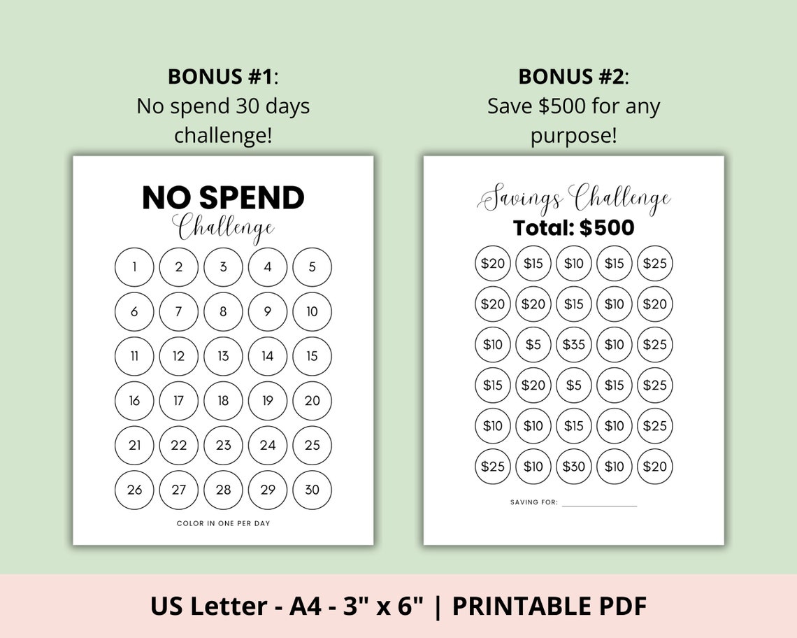 3K Savings Challenge Printable | 3,000 Savings Challenge in a Year ...