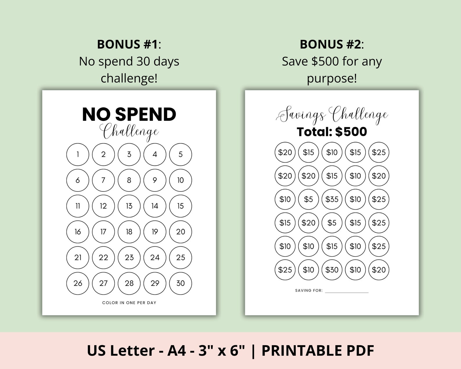 3K Savings Challenge Printable | 3,000 Savings Challenge in a Year ...