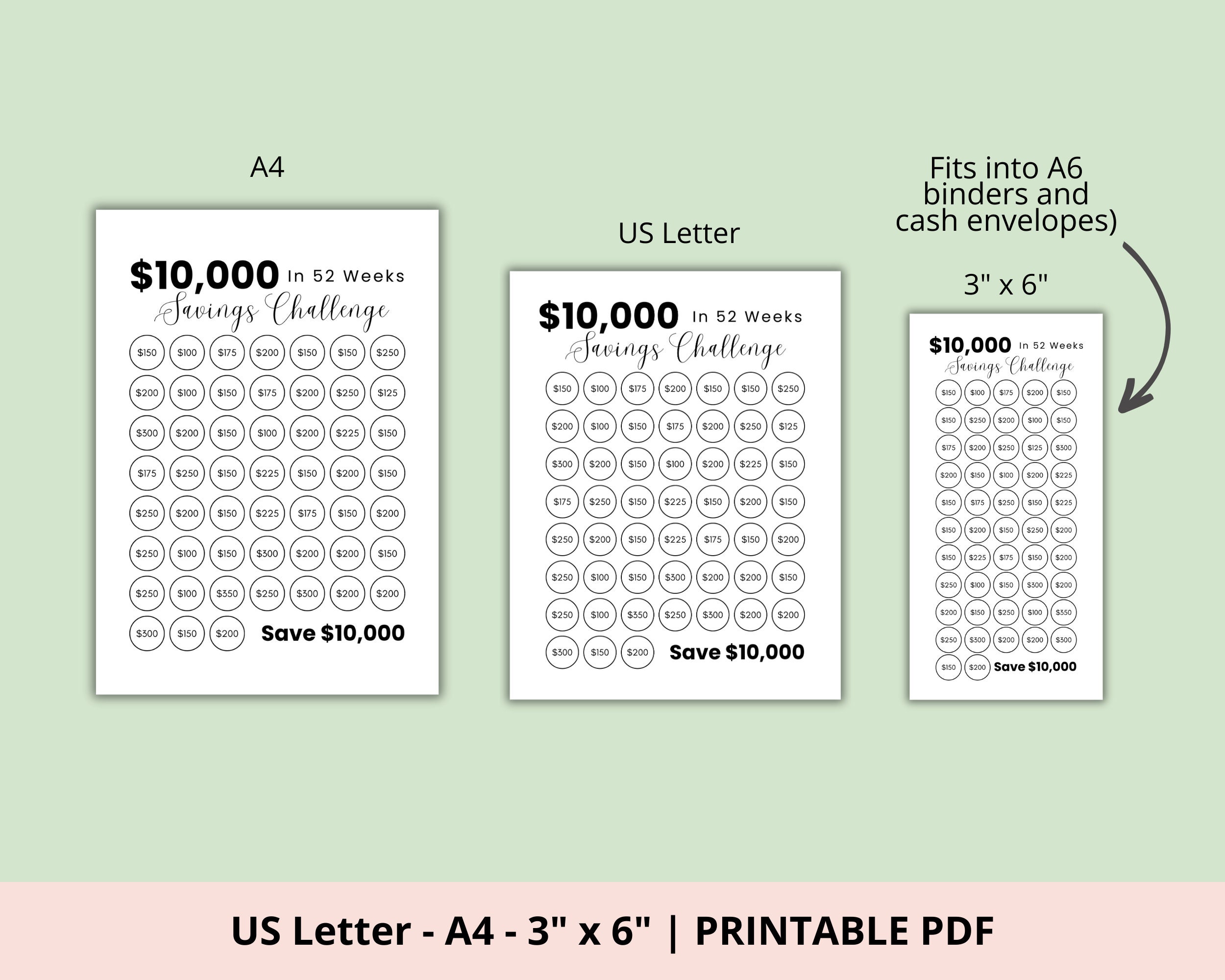 10K Savings Challenge Printable | 10,000 Savings Challenge in a Year ...