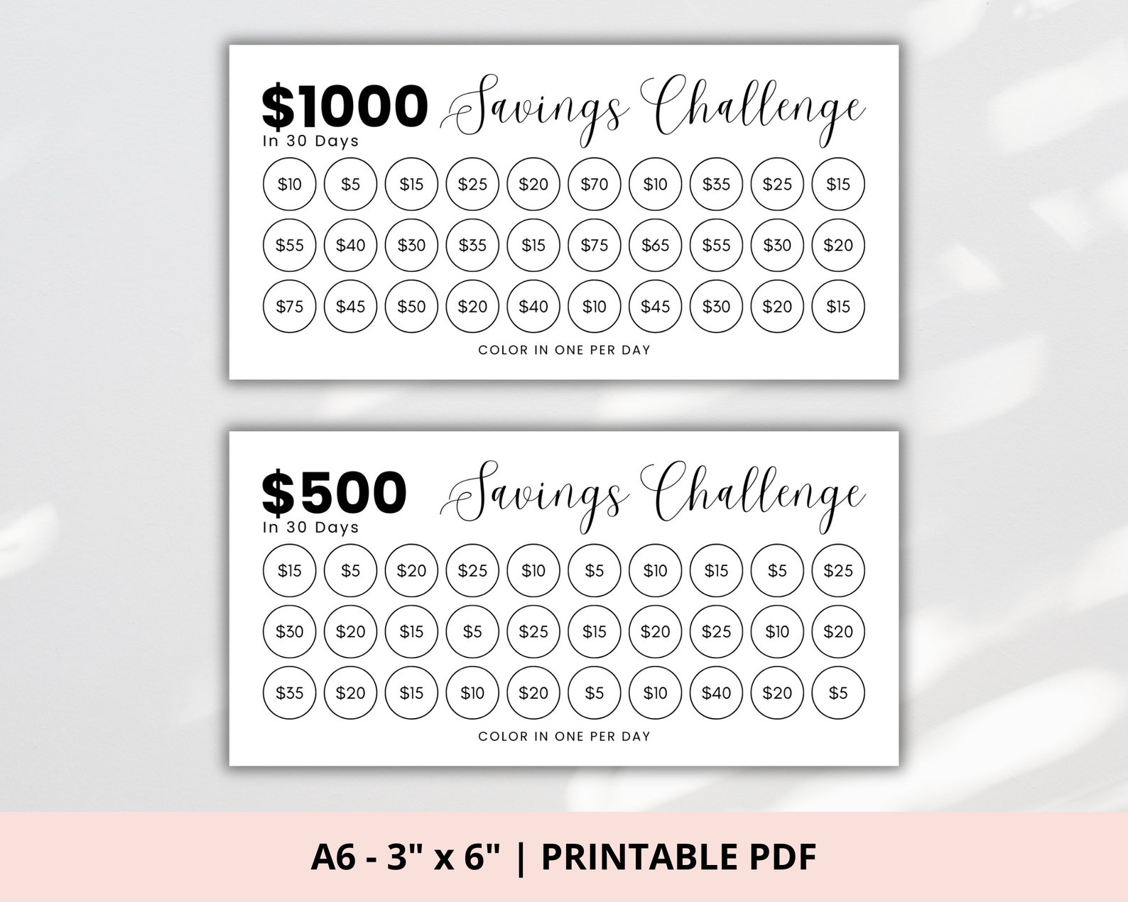 Savings Challenge Printable A6, Savings Tracker Printables Bundle ...
