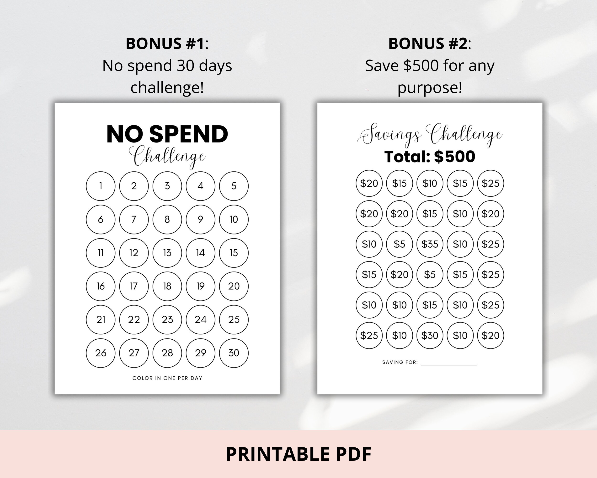 Savings Challenge Printable A6, Savings Tracker Printables Bundle ...