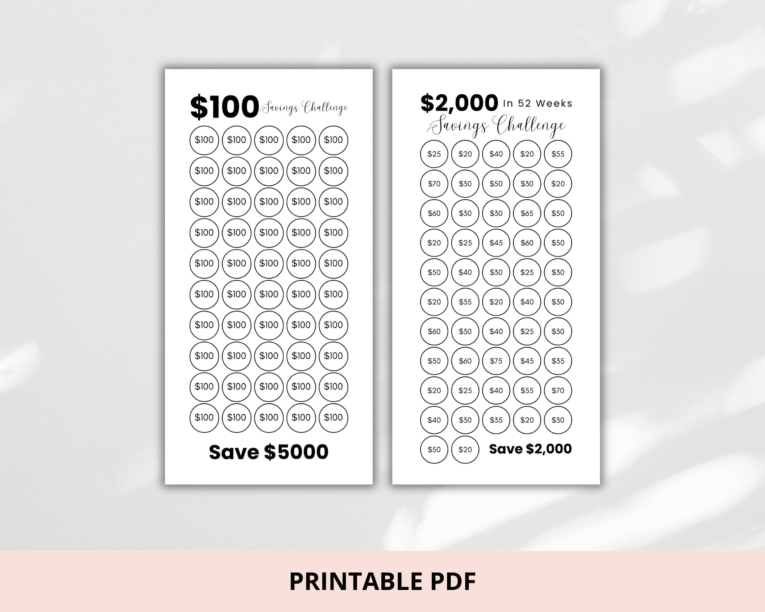 Savings Challenge Printable A6, Savings Tracker Printables Bundle ...