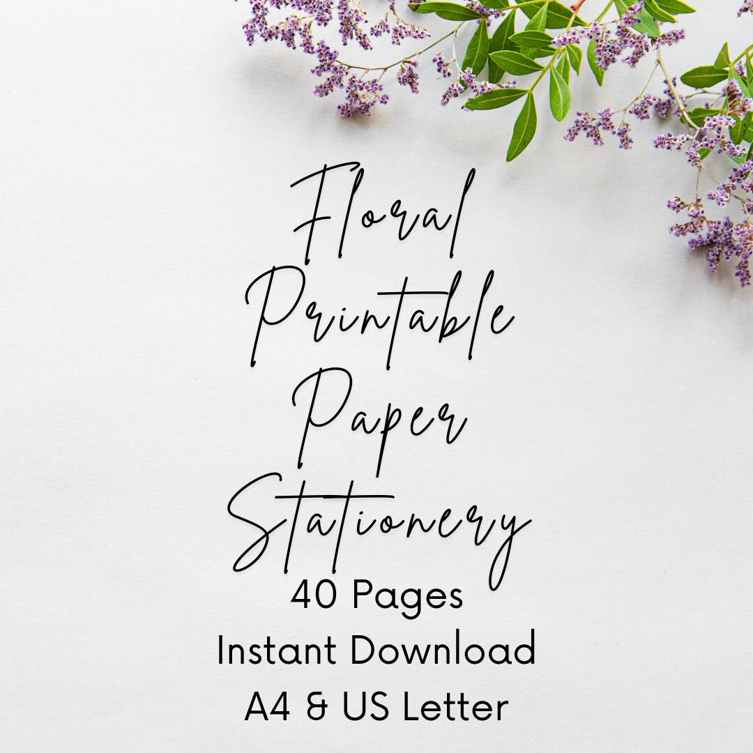 Floral Printable Letter Paper, Printable Notes Sheet, Letter Writing ...