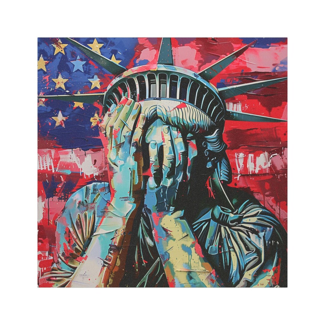 Crying Statue of Liberty Car Magnet, Patriotic Fridge Magnet, USA ...