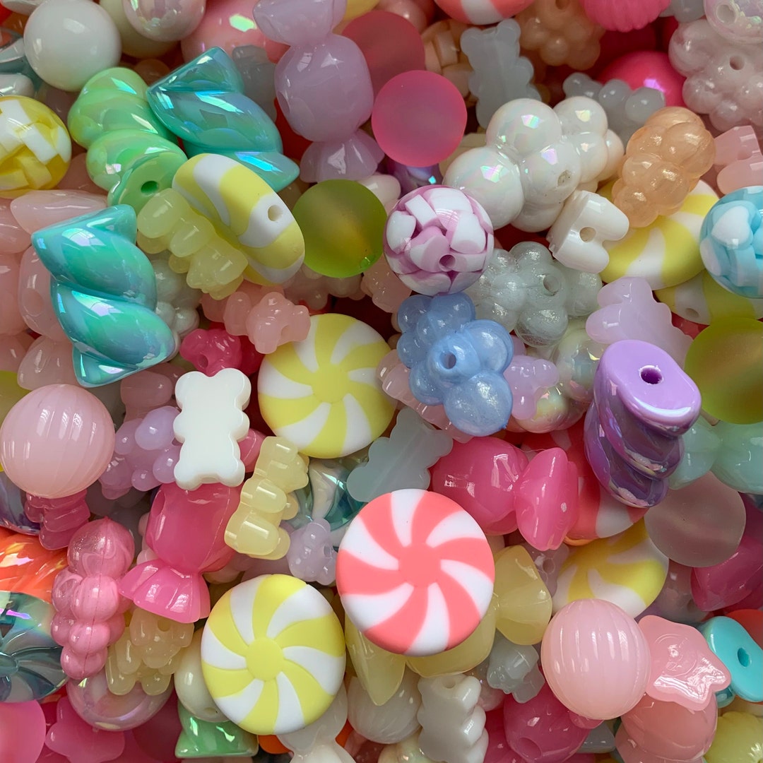 New Candy Mix | Acrylic Candy Bead Random Mix | Gummy Bear Beads | Cloud Beads| Fake Candy Beads ...