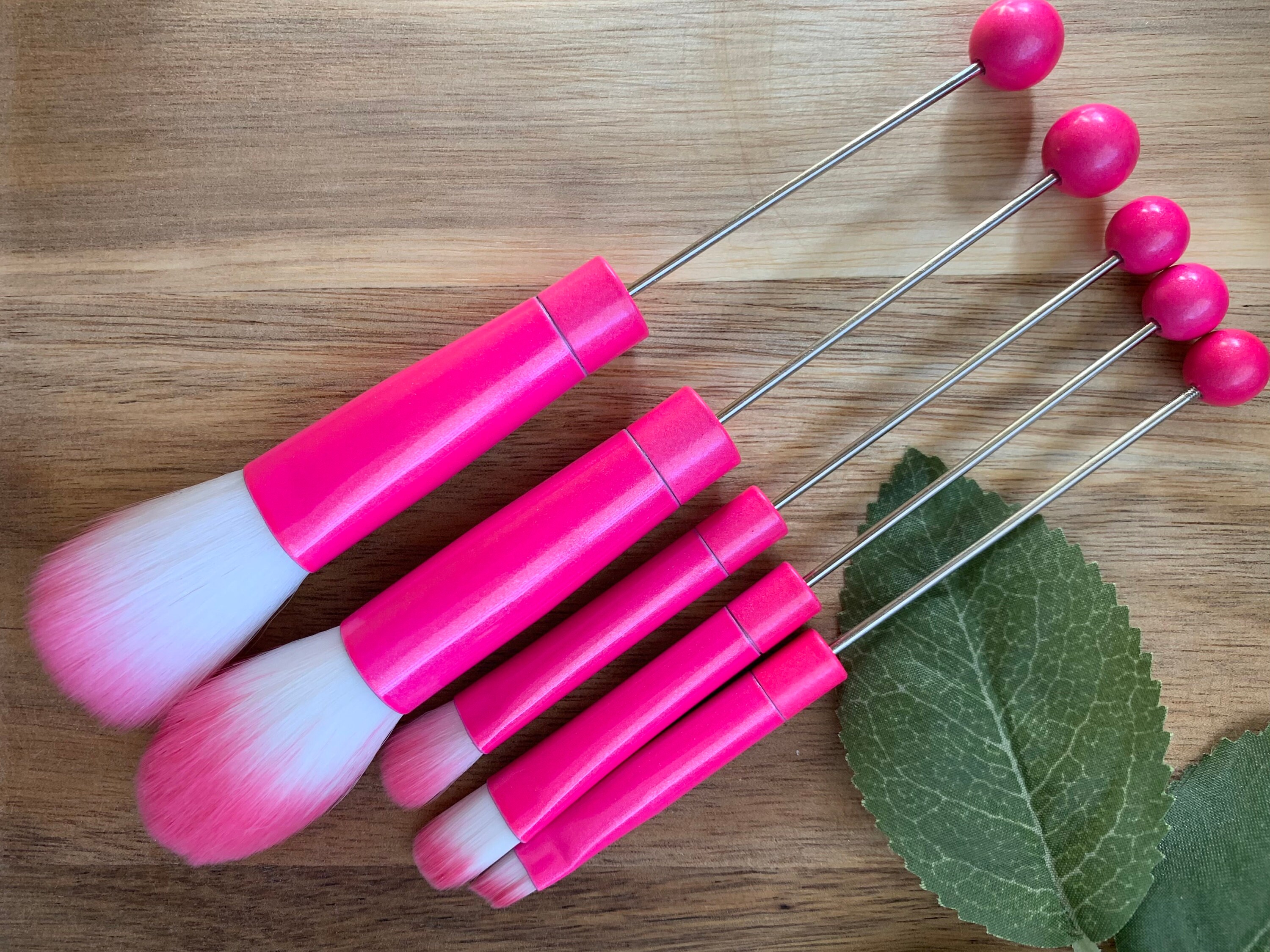 5pcs/set Beadable Makeup Brushes Diy Makeup Brush New Colors Beaded ...