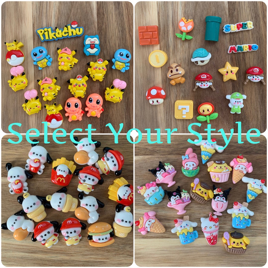 Kawaii Charms 15pcs Mix / Cabochons / Charms to Glue/ Video Game Charms ...