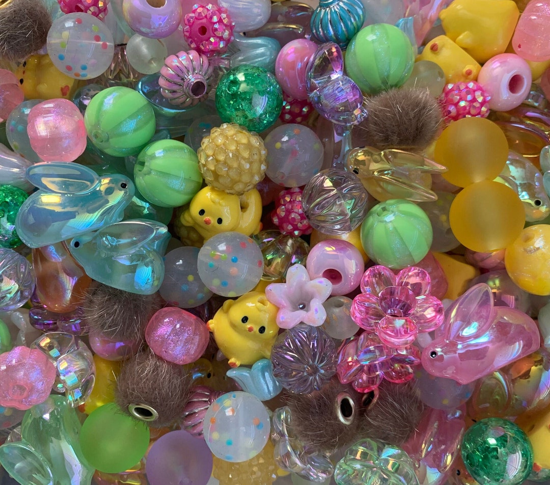 Bunny and Chicks Bead Mix | Spring Bead Mix | Bead Soup | Easter Bead ...