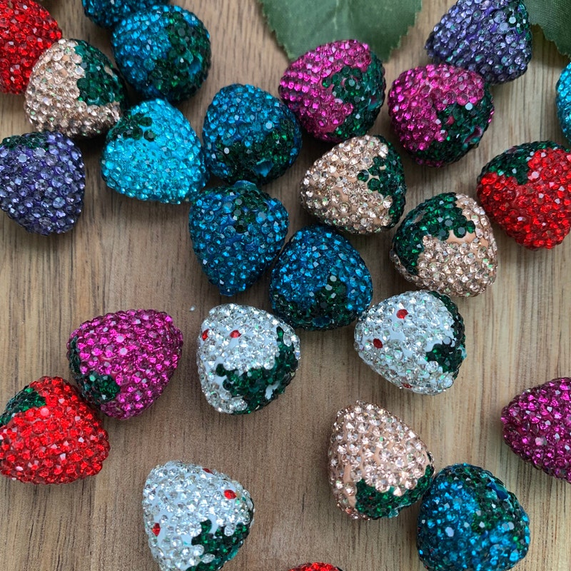 Strawberry Beads - Etsy