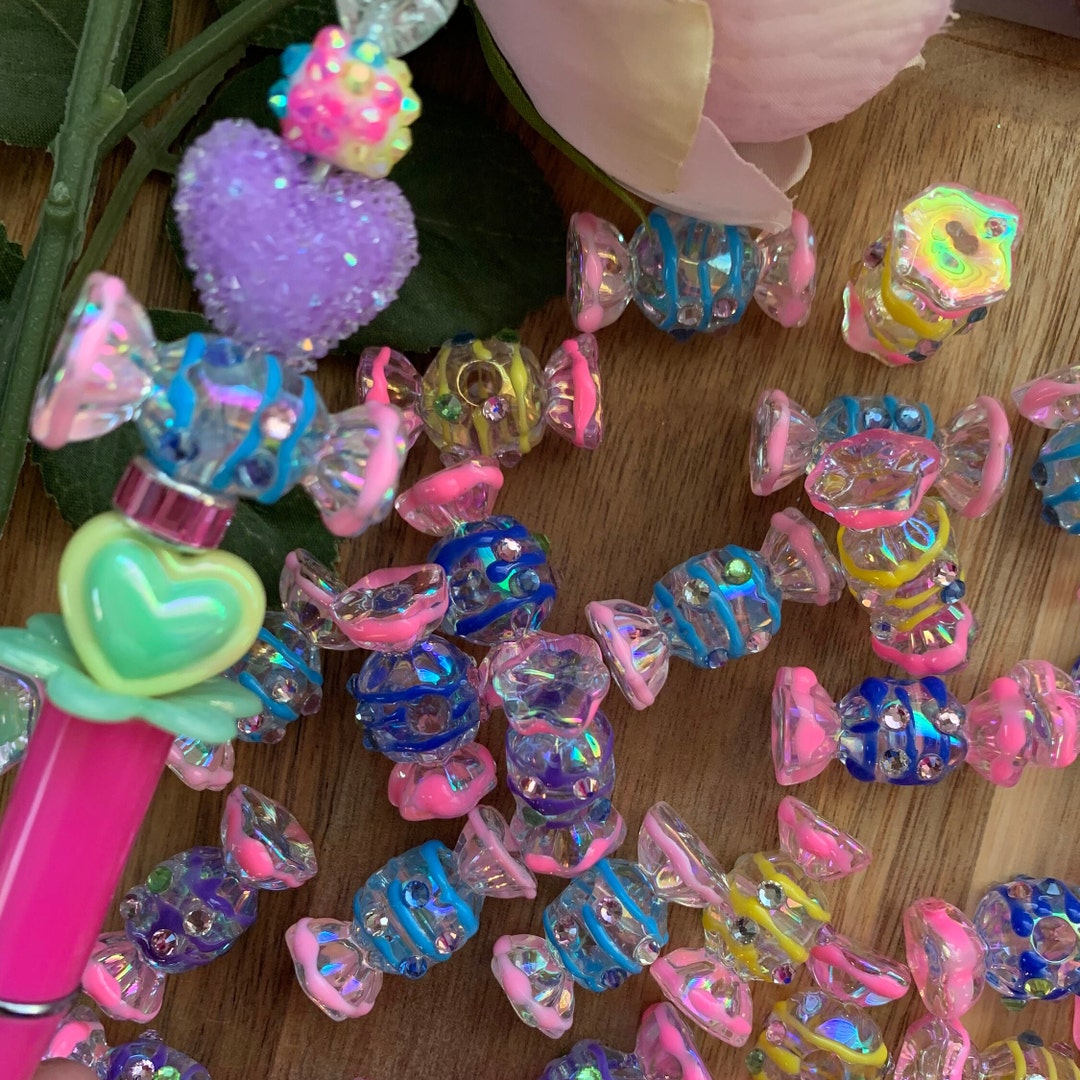 Candy Beads Hand Painted Beads Candy Mix Beads Candy Wrapper Beads ...