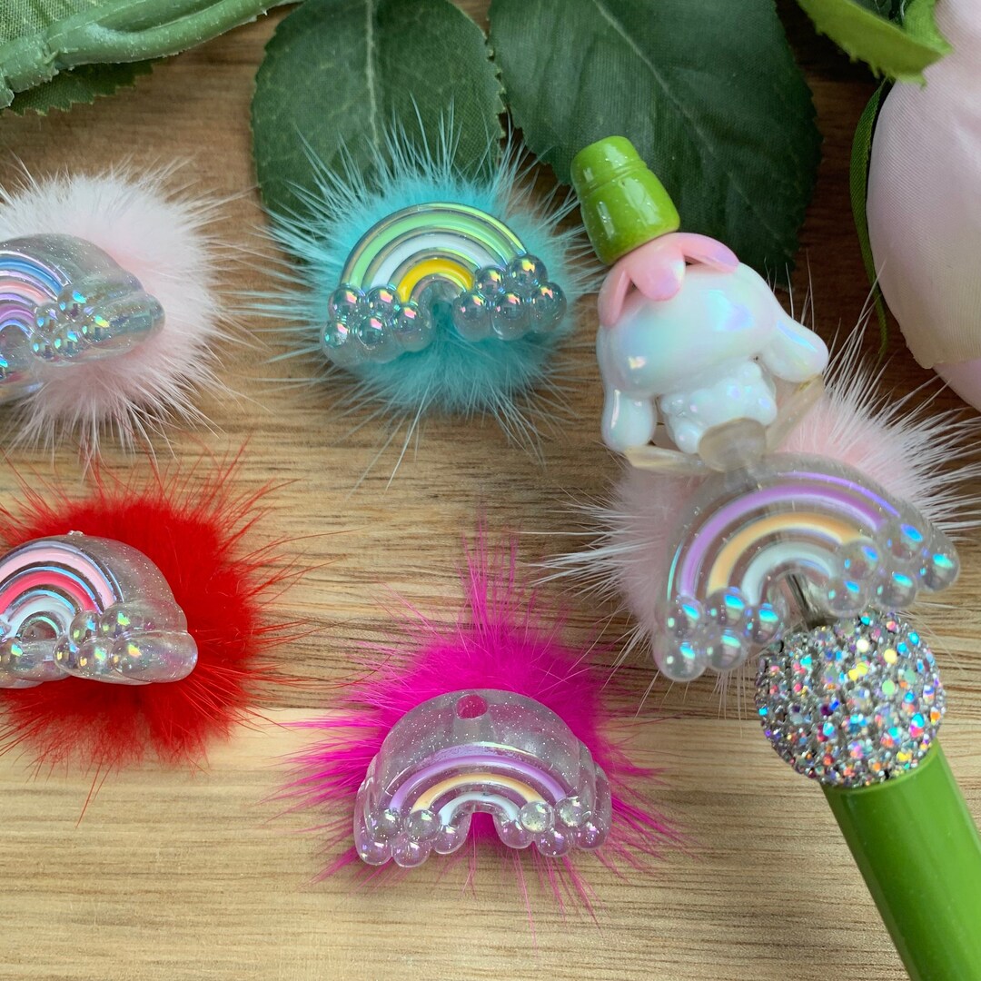 Rainbow Bead Mix Rainbows With Pom Poms Rainbow Beads Colorful Beads ...