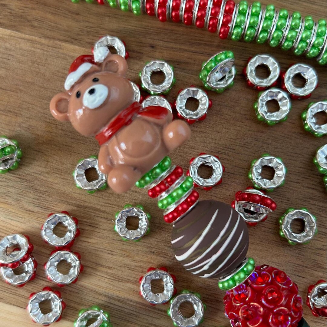 Metal Spacers | Pearl Spacers | Christmas Spacers | Red and Green ...