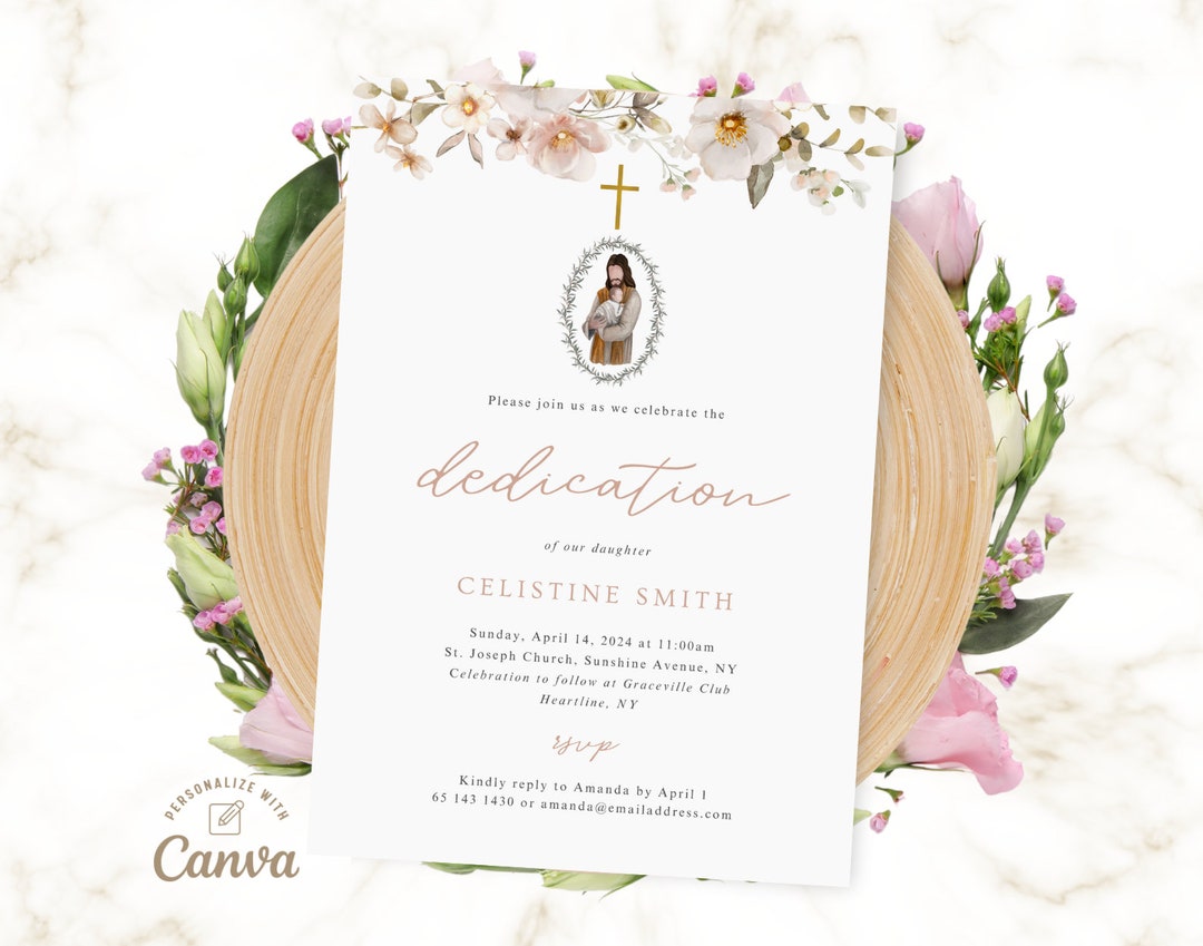 Editable Child Dedication Invitation Printable Dedication - Etsy