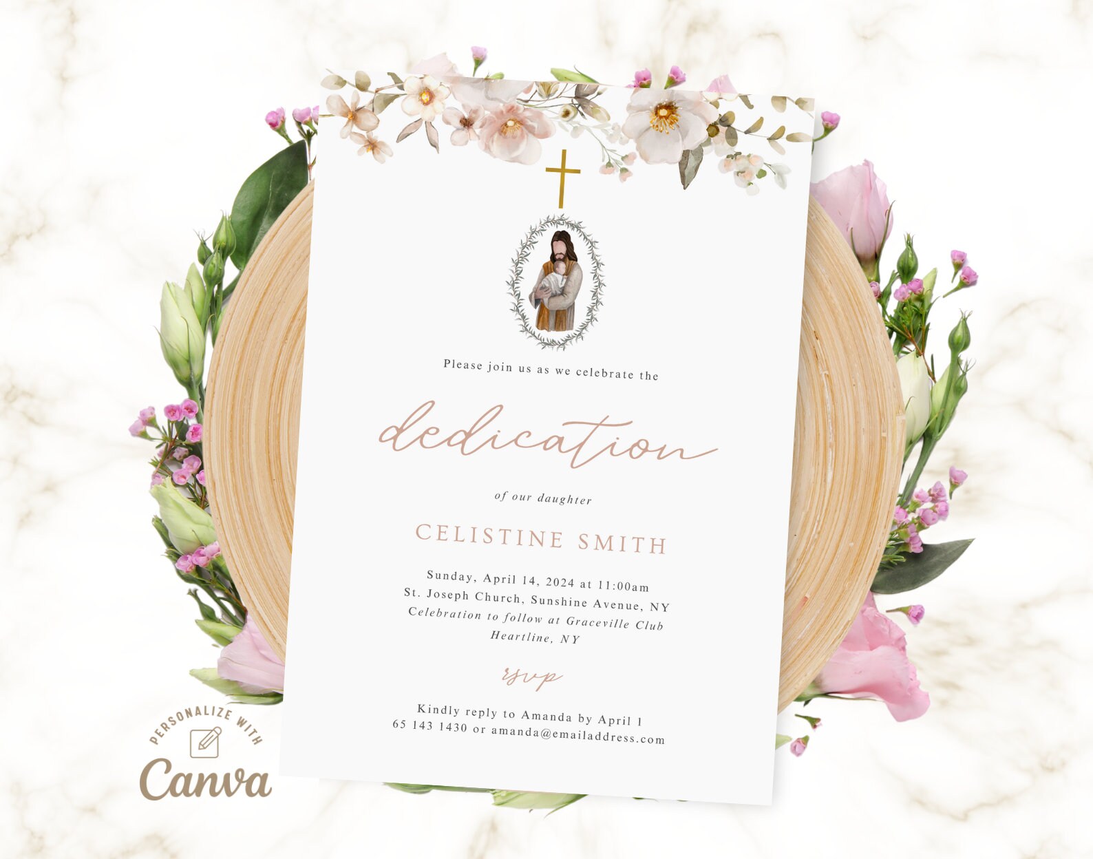 Editable Child Dedication Invitation Printable Dedication - Etsy