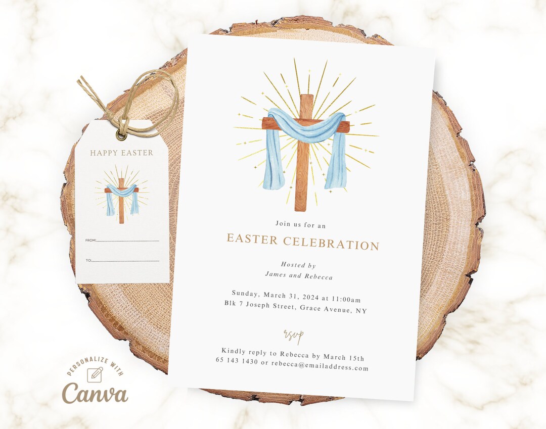 Easter Invite, He is Risen Invite, Easter Brunch Invitation, Easter ...