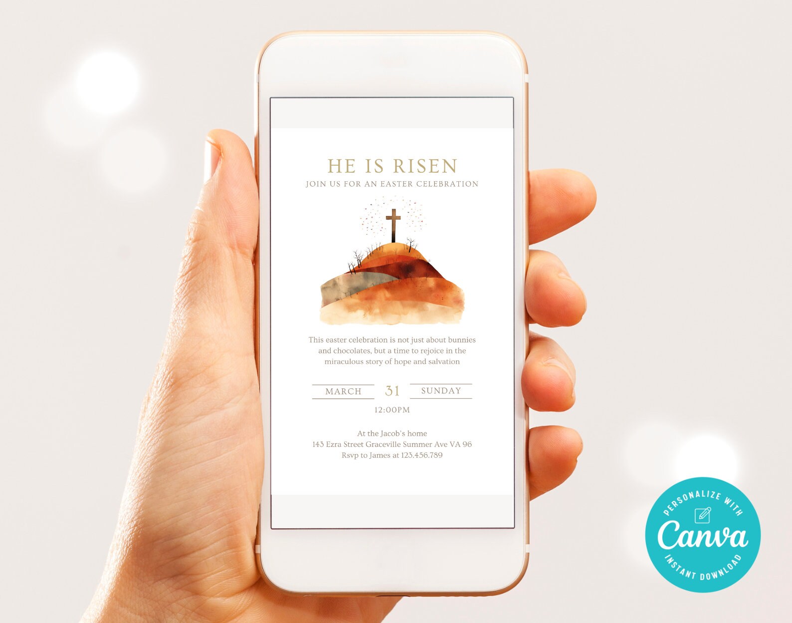 He is Risen Invitation, Easter Invitation, Resurrection Sunday Invite ...