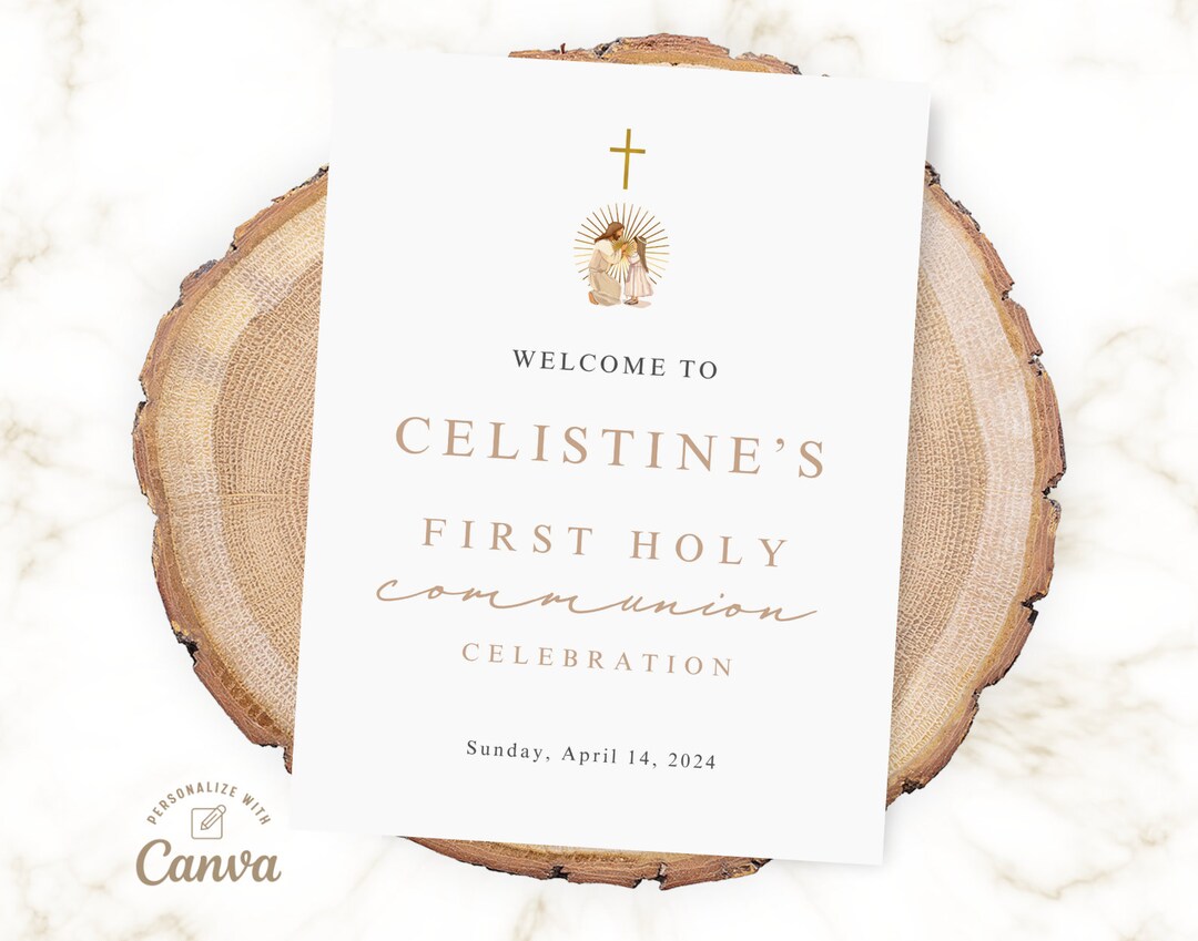 First Communion Welcome Signage, Girl First Communion Welcome Sign ...