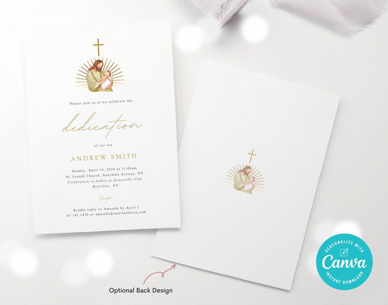 Editable Child Dedication Invitation, Printable Dedication Card ...