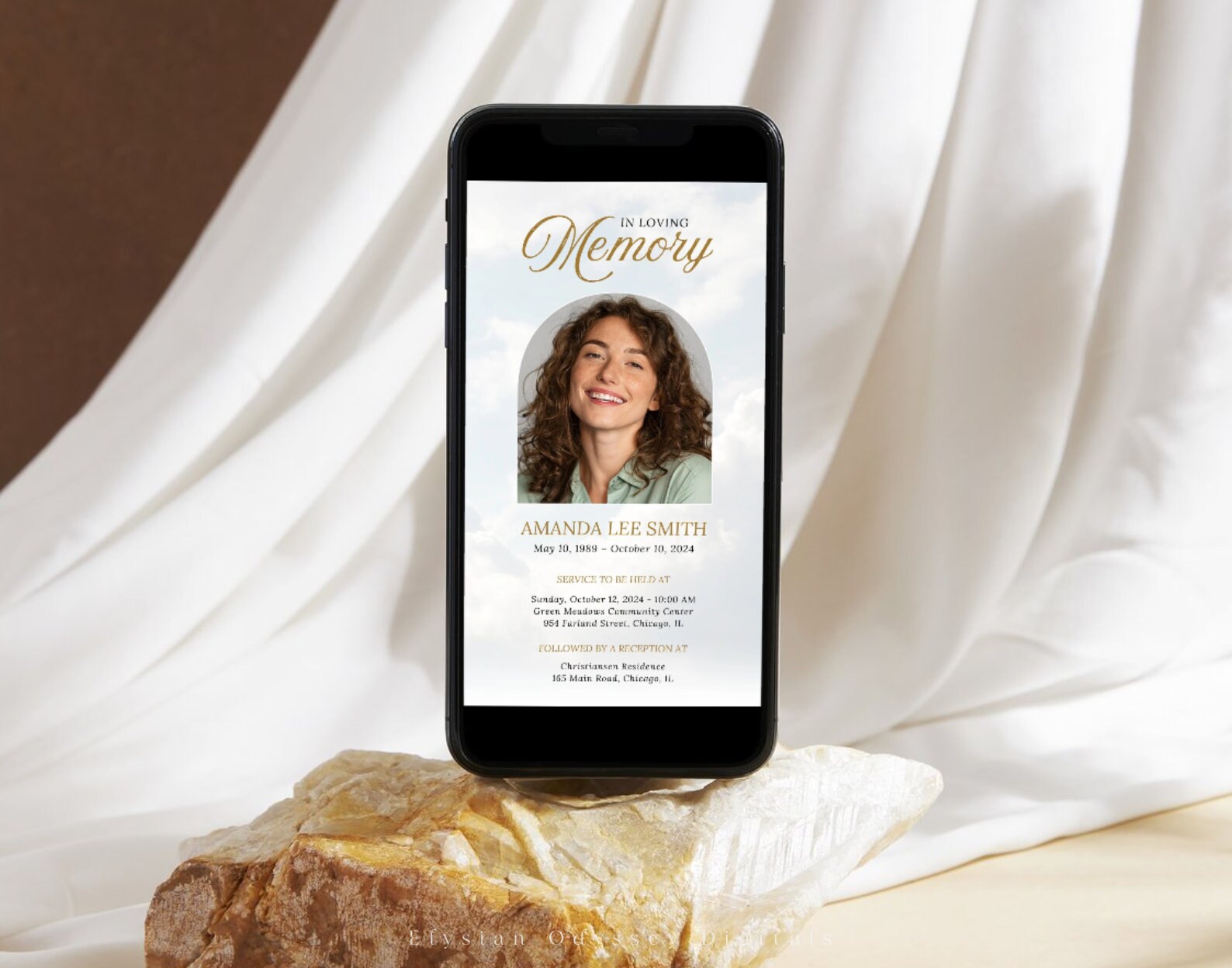 Funeral Invitation Template, Memorial Invite, Editable Electronic ...