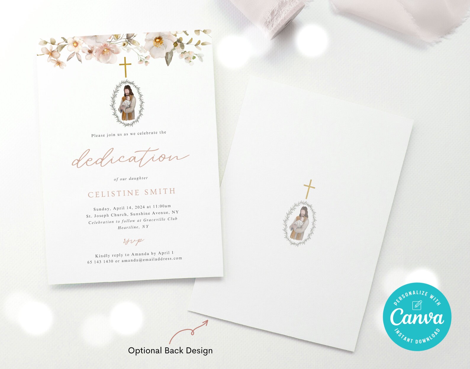 Editable Child Dedication Invitation Printable Dedication - Etsy