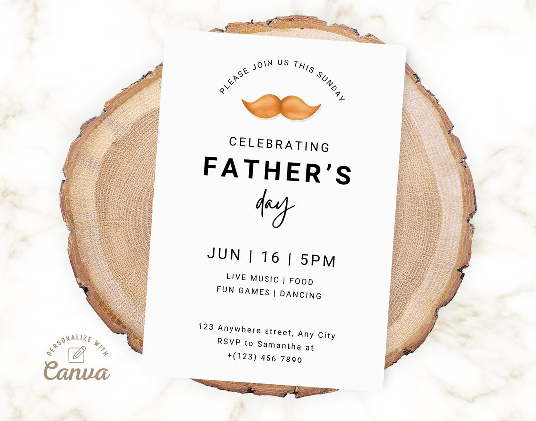 Editable Father's Day Invitation Father's Day Celebration Invite Father ...