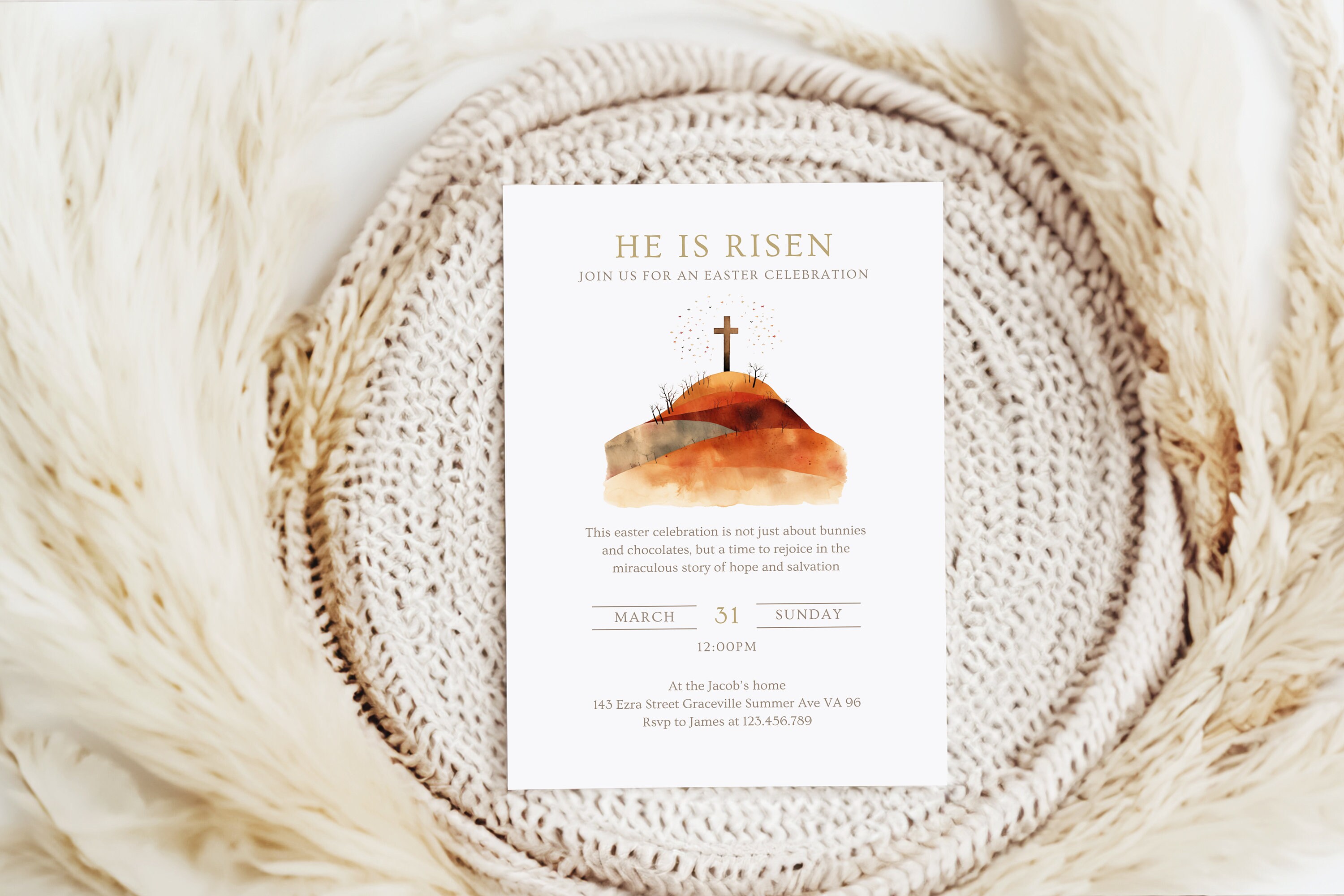 He is Risen Invitation, Easter Invitation, Resurrection Sunday Invite ...