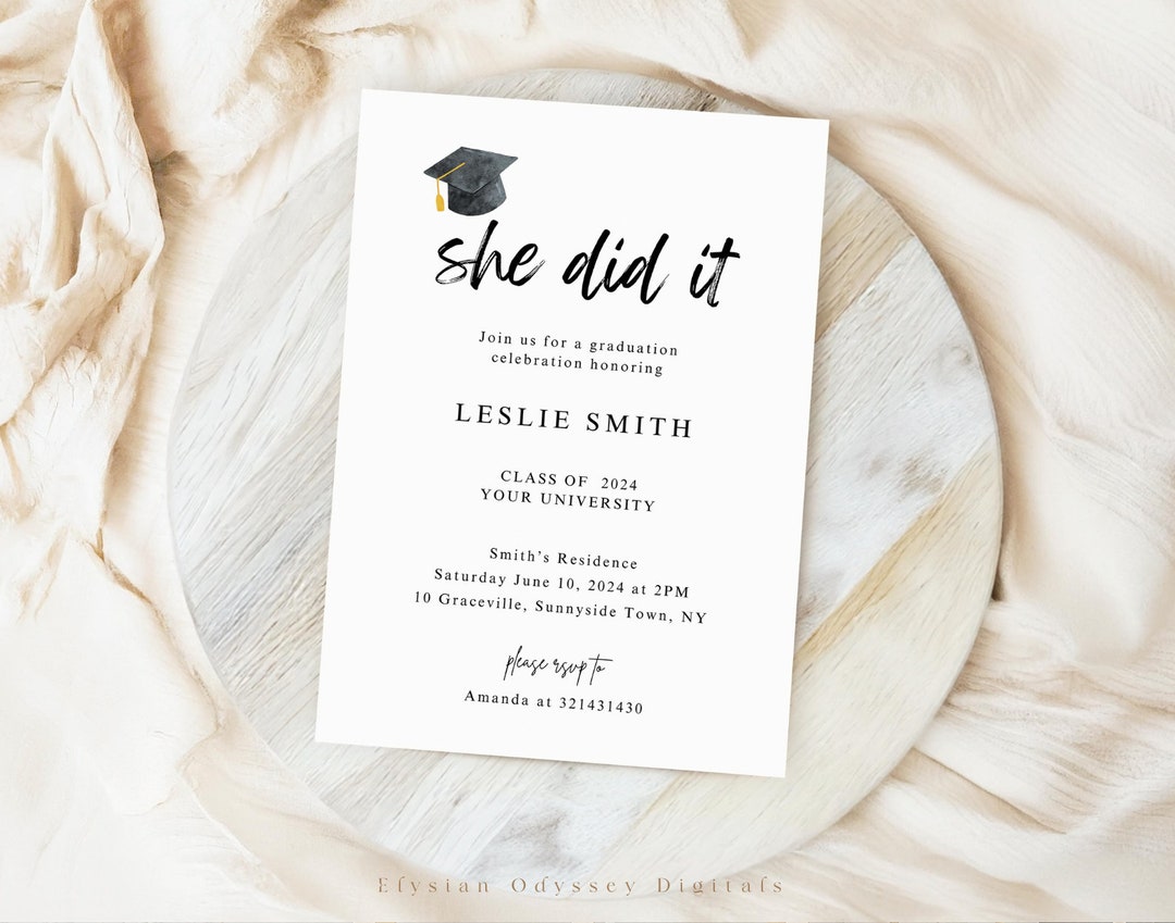 Graduation Party Invitation Canva Template, Graduation Celebration ...