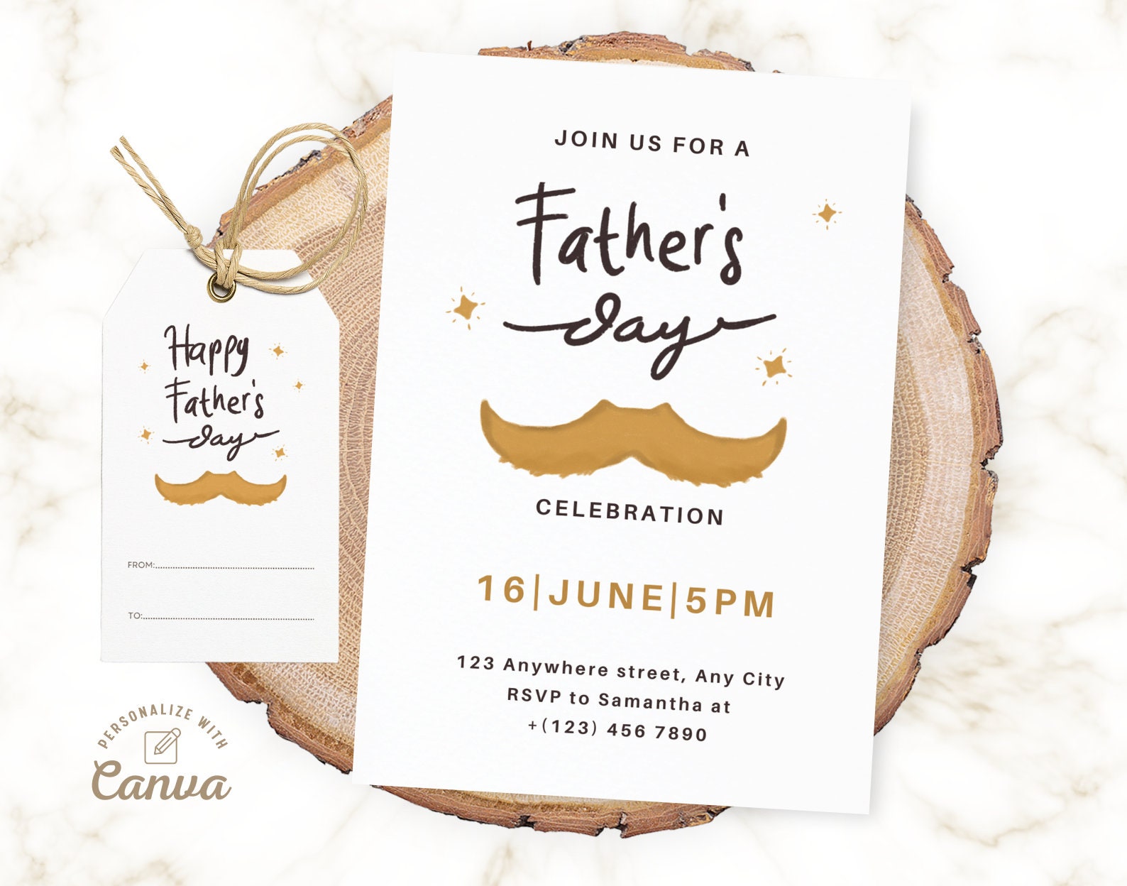 Father's Day Invitation Editable Father's Day Celebration Invite Happy ...