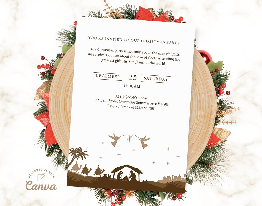 Invitación de la Natividad, invitación de adoración navideña ...