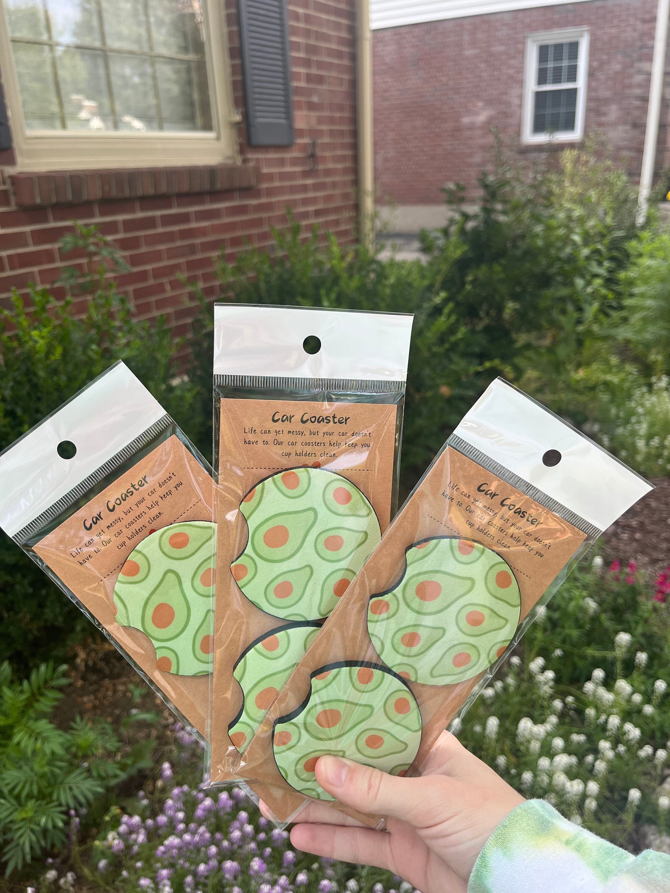 Avocado Car Costers - Etsy