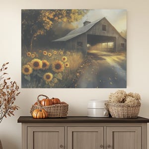 Rustic Sunflower Picture Wall Display Country Home Wall Art Autumn ...