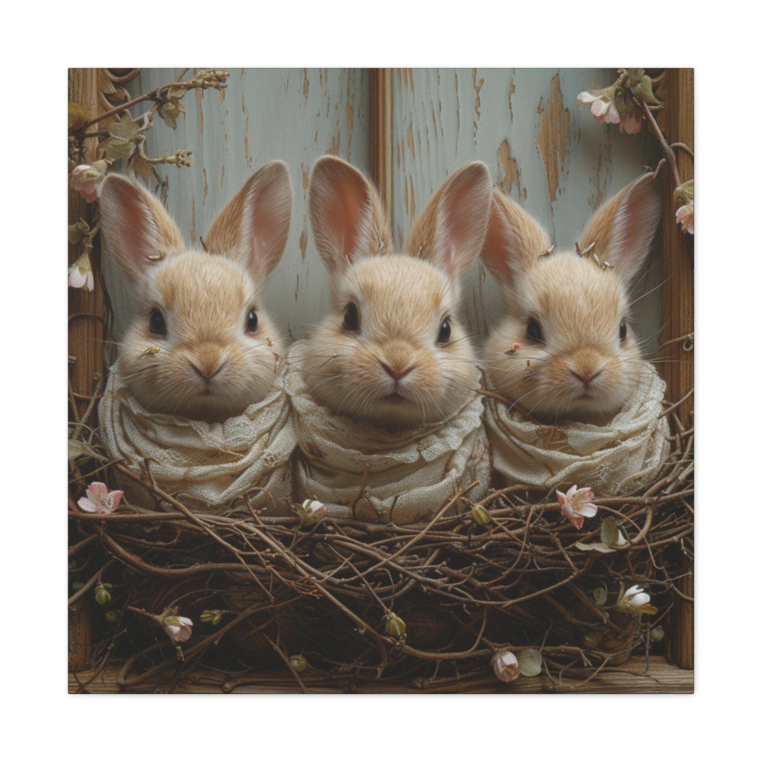 Farm Animal Décor Baby Girl Farm Canvas Bunny Nursery Artwork Baby ...