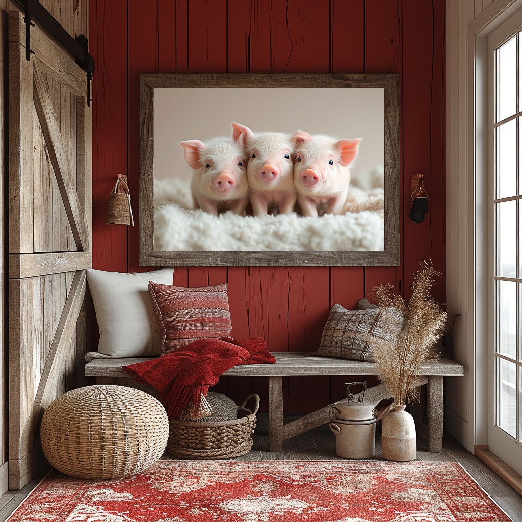 Baby Pigs Print Piglets Wall Décor Pink Piglets Print Piggies Art Baby ...